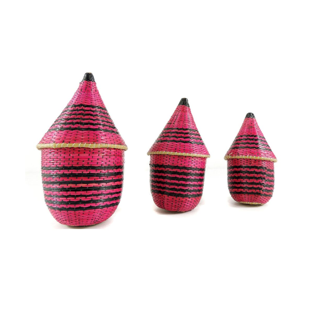 3 Tutsi Peace Baskets Pink Rwanda – Africa Direct