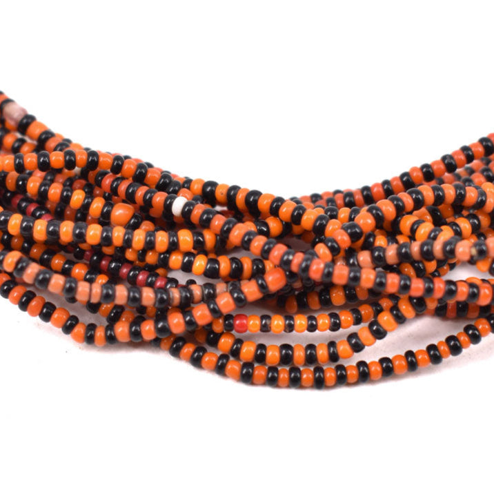 Orange and Black Baule Tamba Seed Bead Necklace – Africa Direct