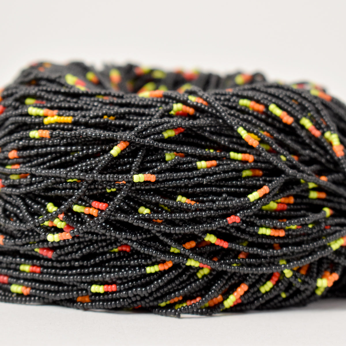 Baule Tamba Black With Red Yellow Orange And Green Seed Bead Necklace ...