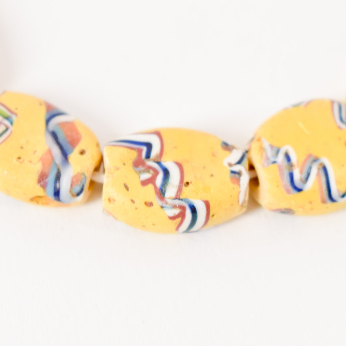 8 Tabular Venetian Yellow Trade Beads – Africa Direct