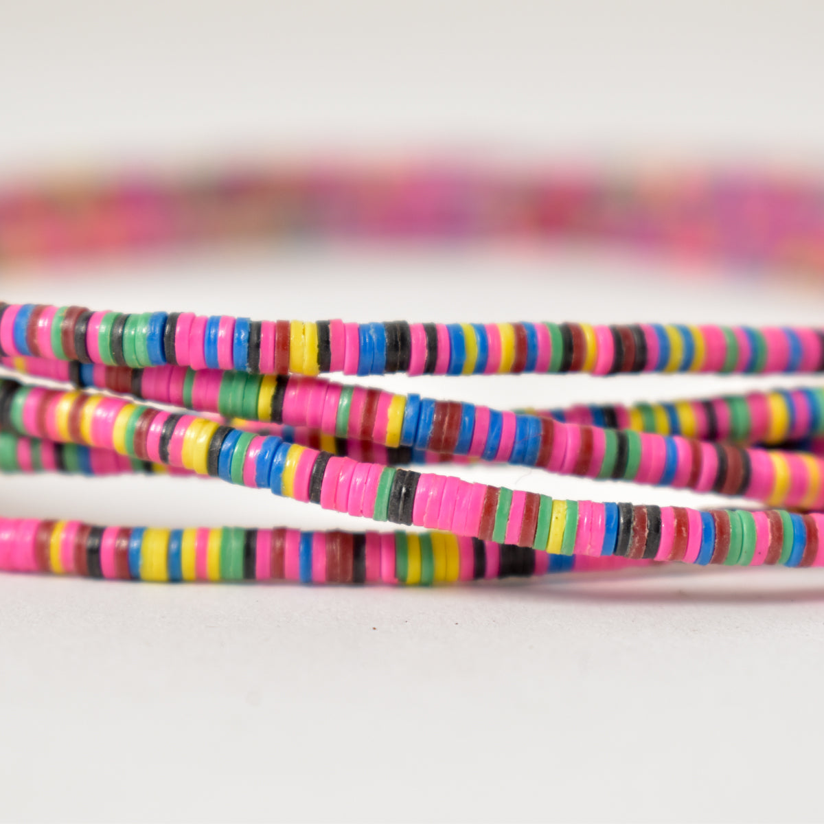 3 Pastel Rainbow Vulcanite "Vinyl" Heishi Trade Beads 32 Inch – Africa ...