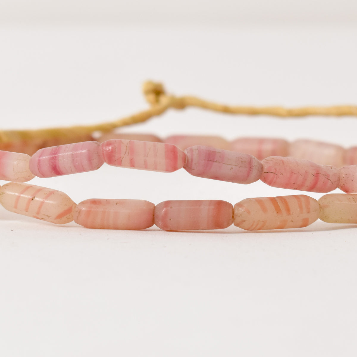 Pink and White Molded Bohemian Trade Beads 31 Inch – Africa Direct
