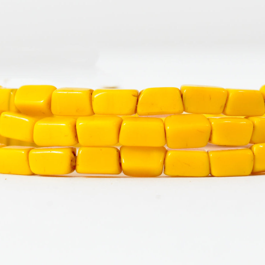 Flat Ended Rectangular Yellow Trade Beads Czech – Africa Direct