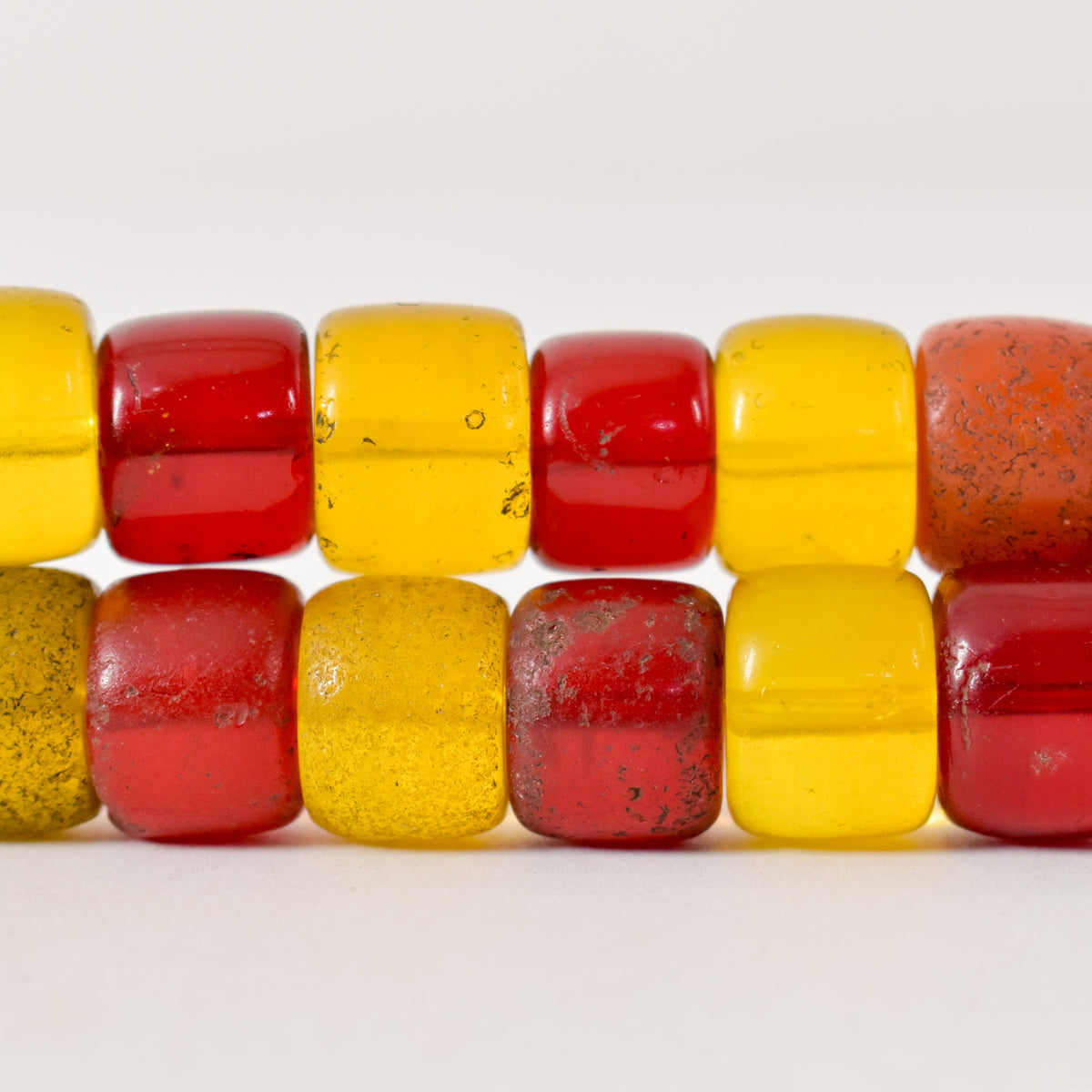 Old Bohemian Glass and Phenolic Resin Orange Red Trade Beads 30 inch ...