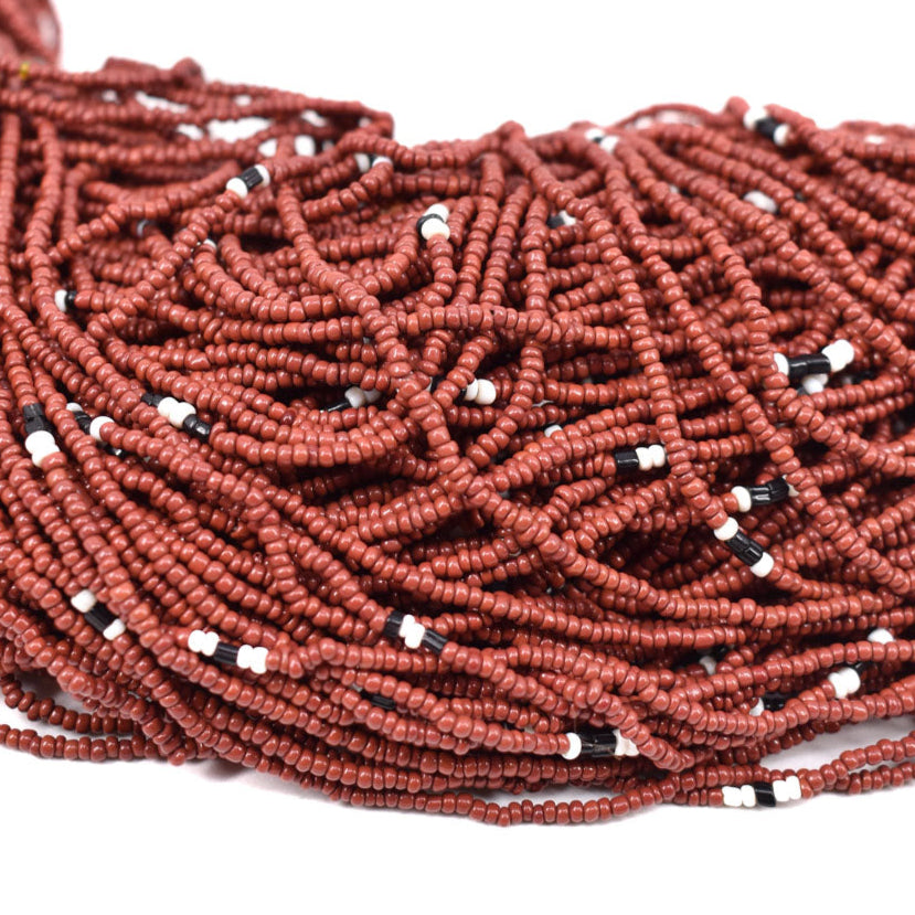 Baule Tamba Brick Red Seed Bead Necklace – Africa Direct