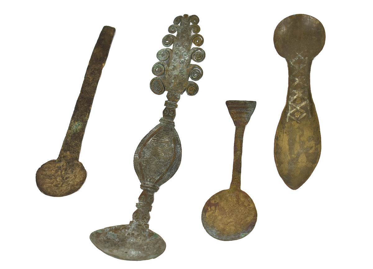 4 Asante Brass Gold Dust Spoons Ghana – Africa Direct