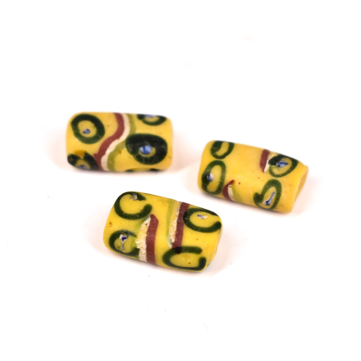 3 Tabular Venetian Yellow Trade Beads – Africa Direct