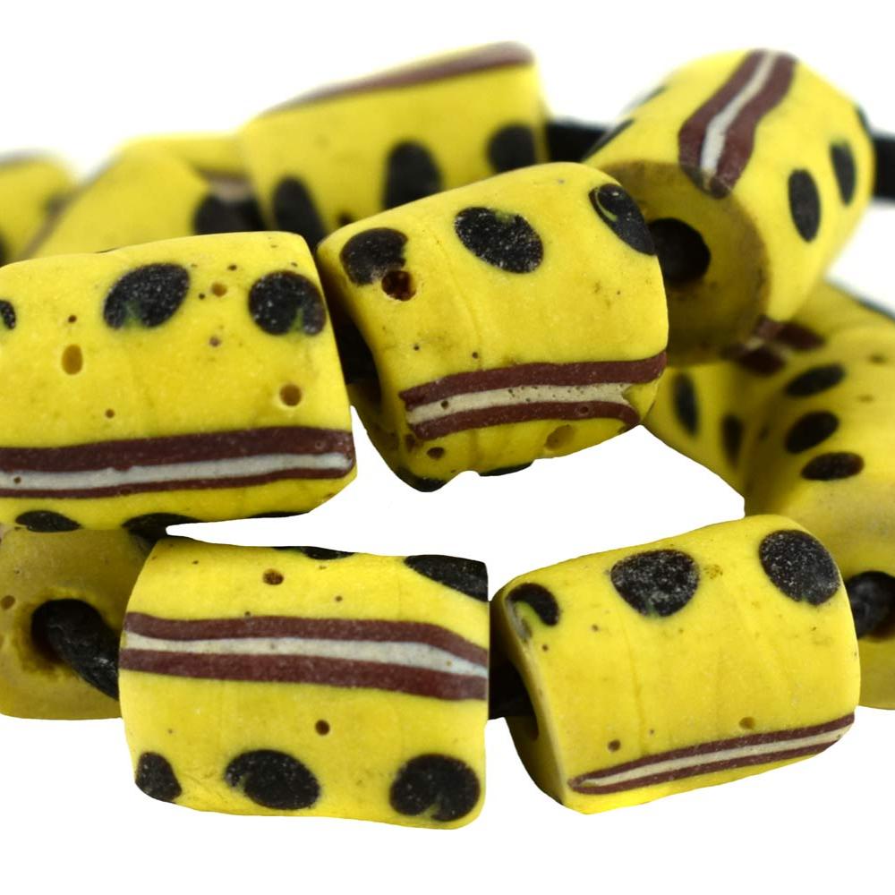 15 Venetian Yellow Trade Beads – Africa Direct