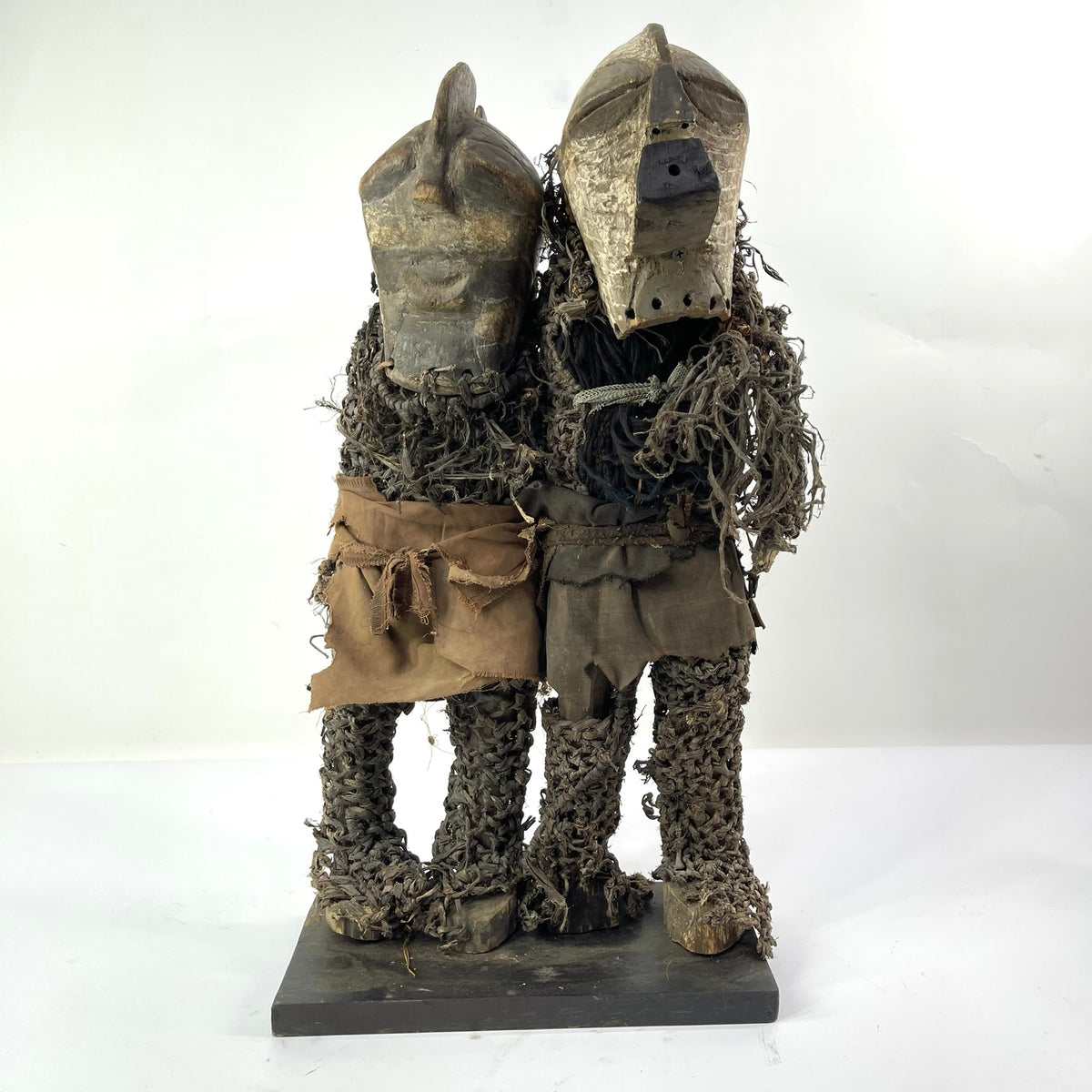 Songye Double Figures Nkishi Power Fetish Figures on Custom Base Congo ...