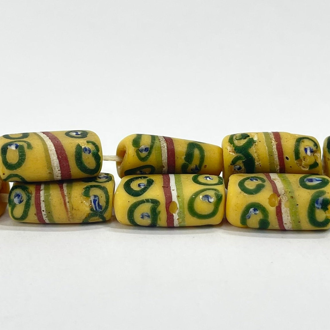 10 Tabular Venetian Yellow Trade Beads – Africa Direct