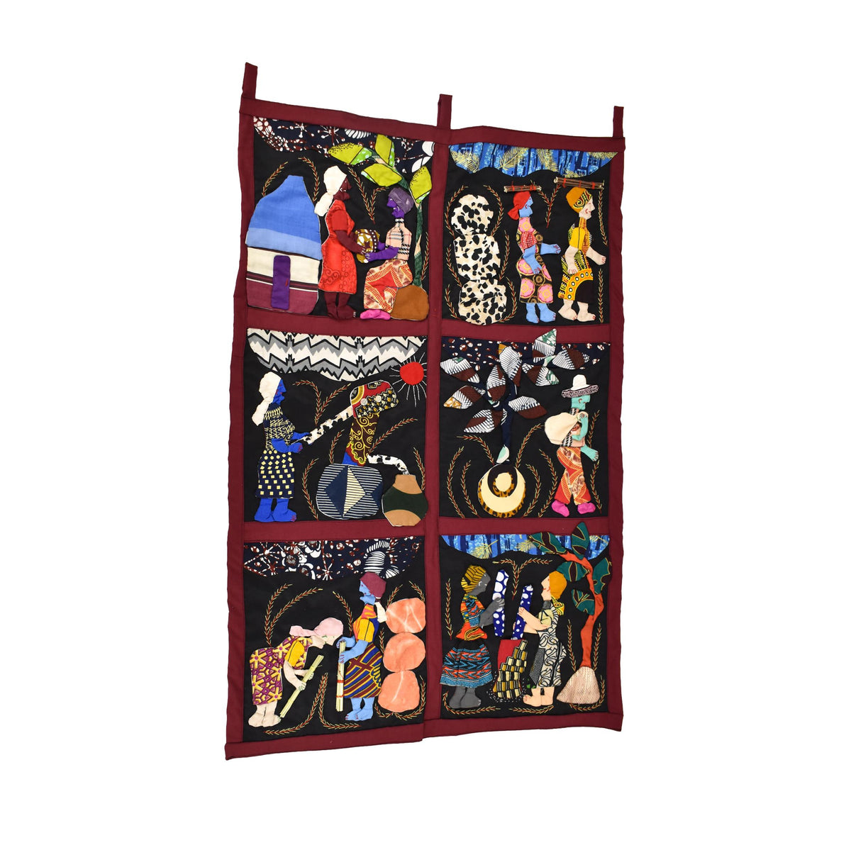 Weya 6 Panel Story Quilt The Village Life Zimbabwe – Africa Direct