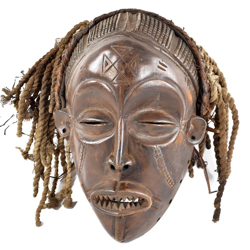 Chokwe Mask Mwana Pwo with Headdress Congo – Africa Direct