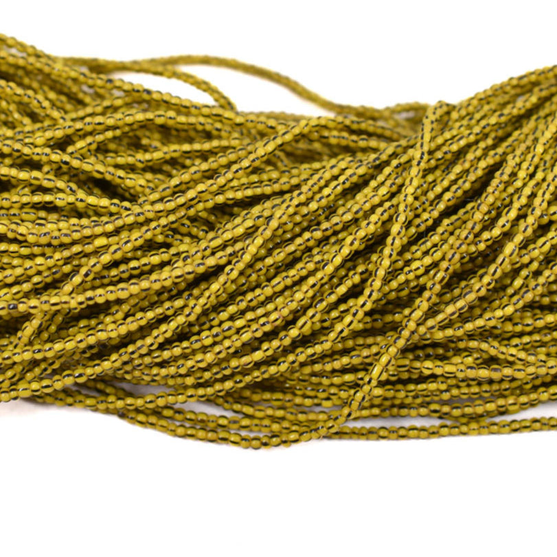 Yellow and Black Baule Tamba Striped Seed Bead Necklace – Africa Direct