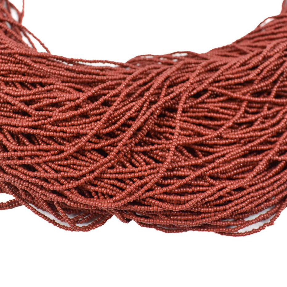 Brick Red Baule Tamba Seed Bead Necklace – Africa Direct