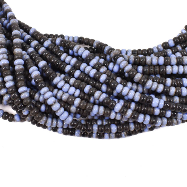Baule Tamba Blue and Black Seed Bead Necklace – Africa Direct