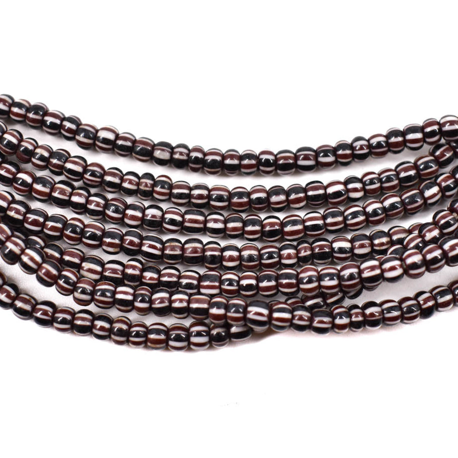Red and Black Baule Tamba Striped Seed Bead Necklace – Africa Direct